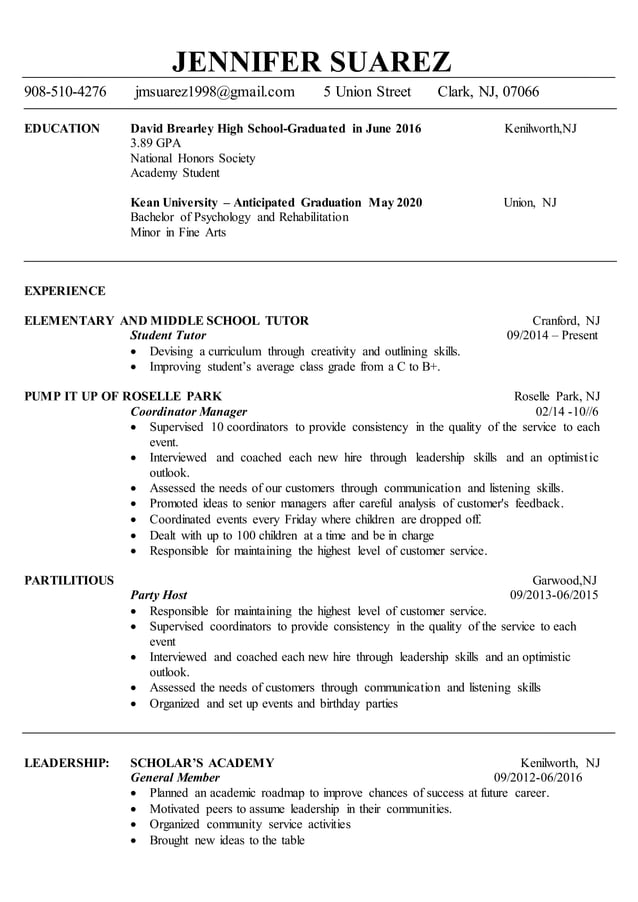 jennifer resume | PDF