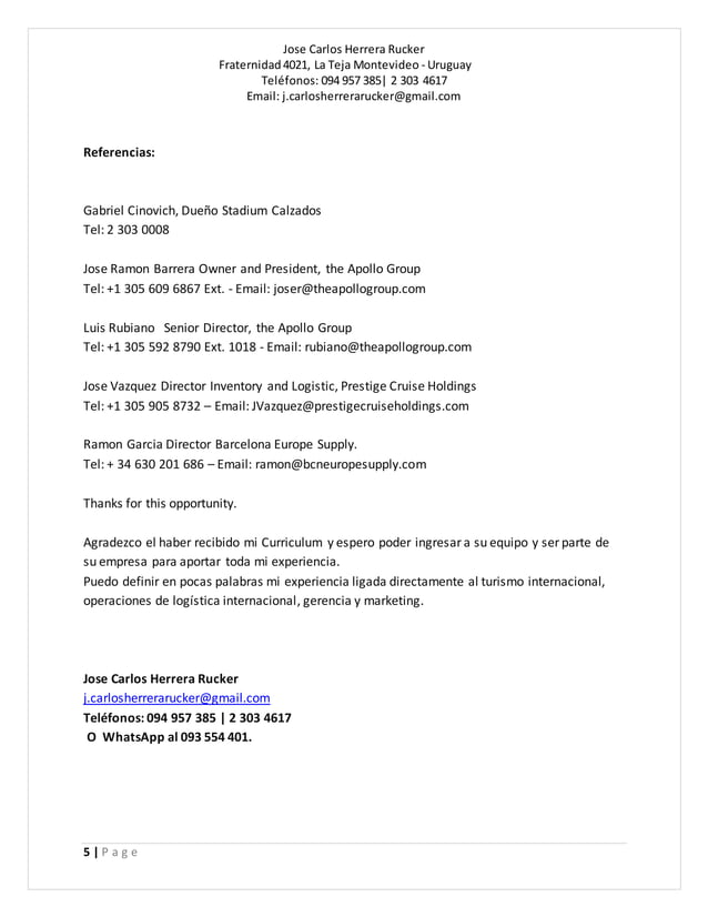 Curriculum Vitae Carlos Herrera 2016 | DOCX