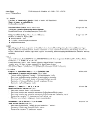 JasonTowerResume_2016_fixed | PDF