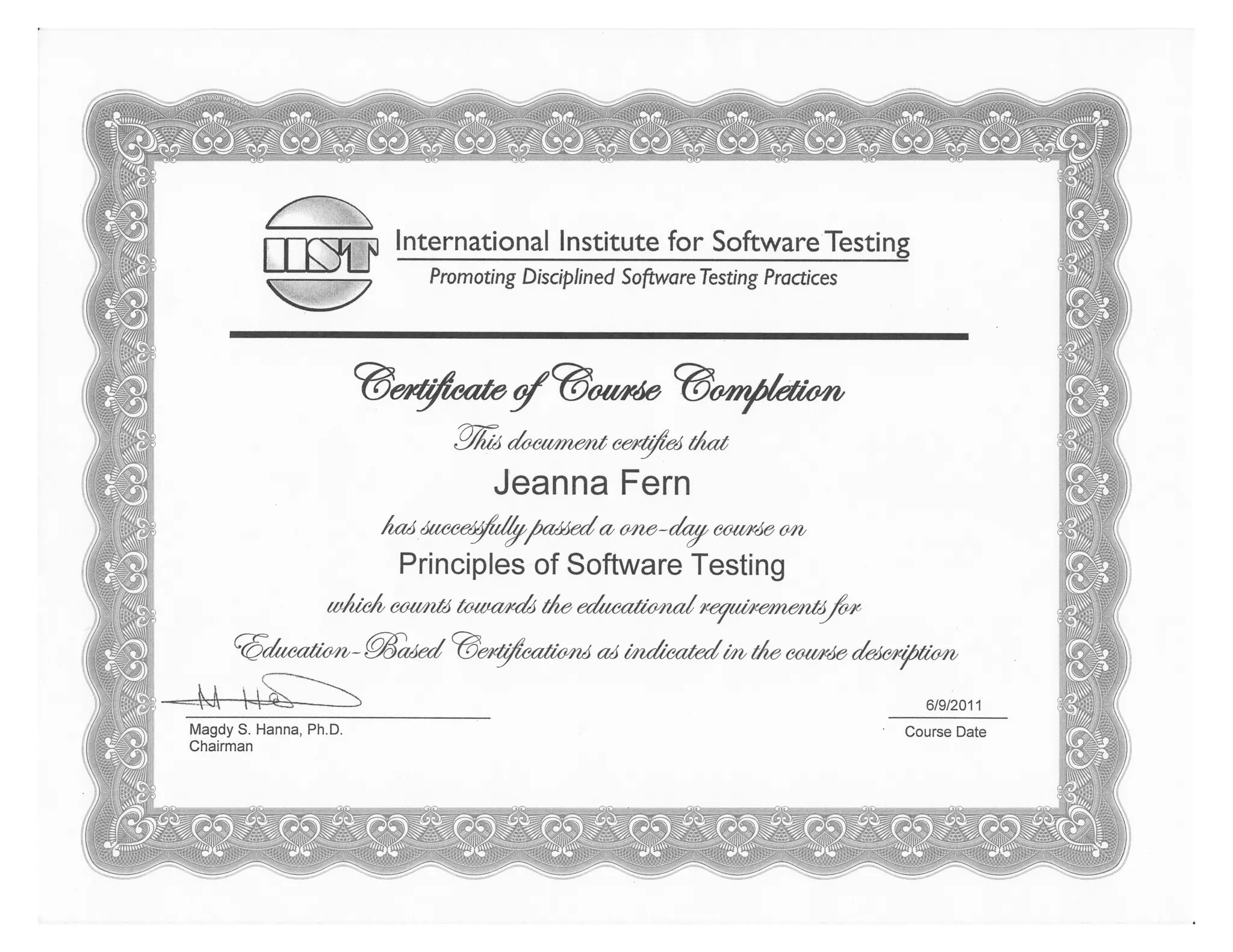 IIST Cert-Principles of Software Testing | PPT