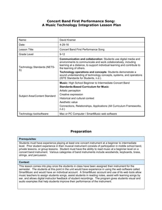 Concert Band First Performance Song | DOC