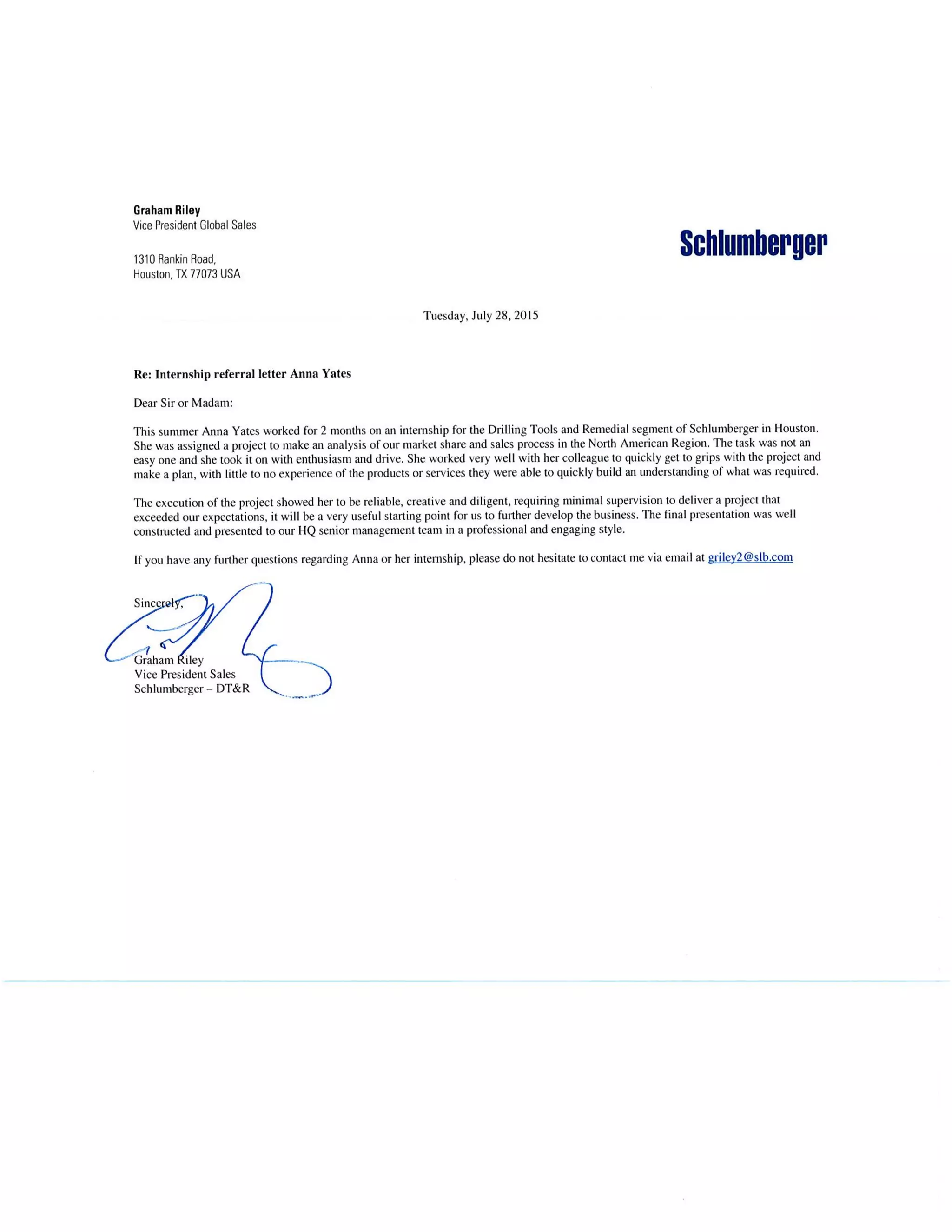 Letter of Recommendation-SLB | PDF