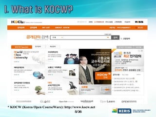 [CCKOREA 국제컨퍼런스] 자발적인 지식공유를 위한 플랫폼, KOCW | PPT