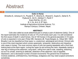 Colic in horses | PPTX