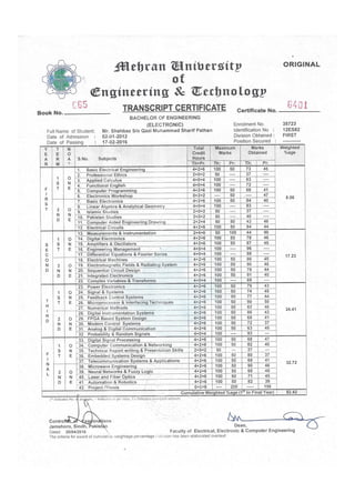 B.E TRANSCRIPT | PDF