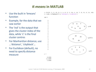 CC282 Unsupervised Learning (Clustering) Lecture 7 slides for ... | PPT