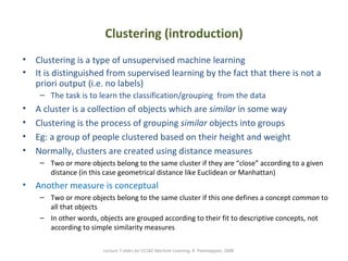 CC282 Unsupervised Learning (Clustering) Lecture 7 slides for ... | PPT