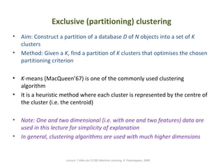CC282 Unsupervised Learning (Clustering) Lecture 7 slides for ... | PPT