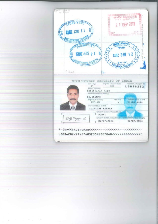 Saji Kumar-PP & Visa Copy | PDF