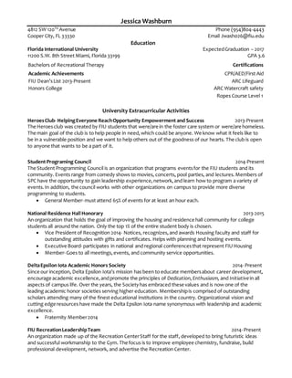 Resume. FIU 3333 | PDF