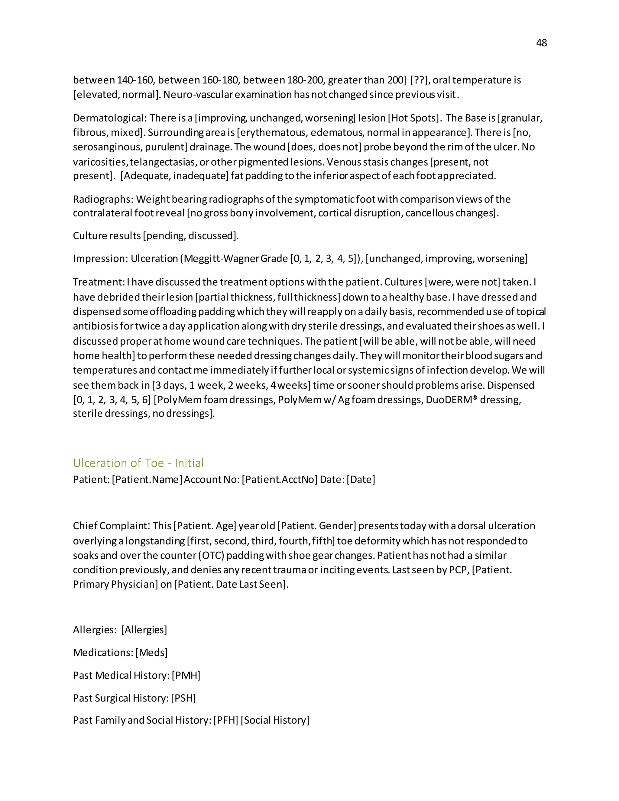 Podiatric Practice Templates Full_Final Edit | PDF