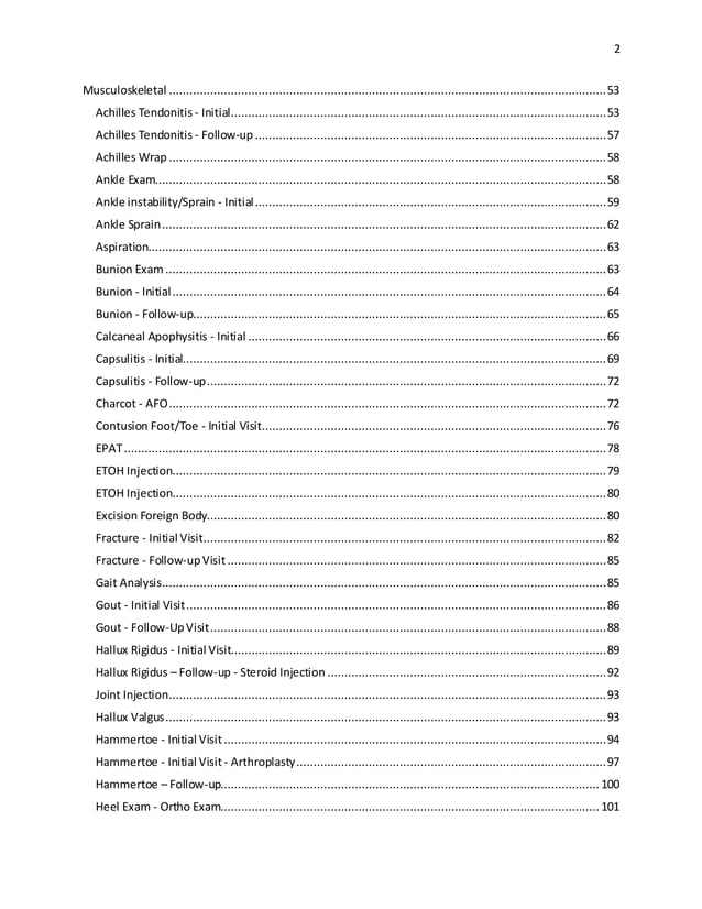 Podiatric Practice Templates Full_Final Edit | PDF