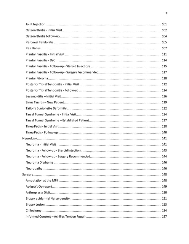 Podiatric Practice Templates Full_Final Edit | PDF