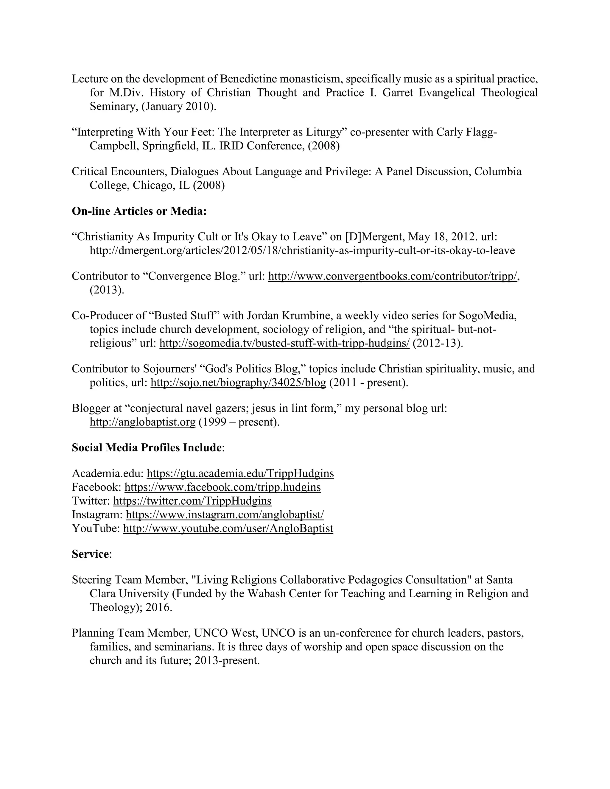 Hudgins CV August 2016 | PDF