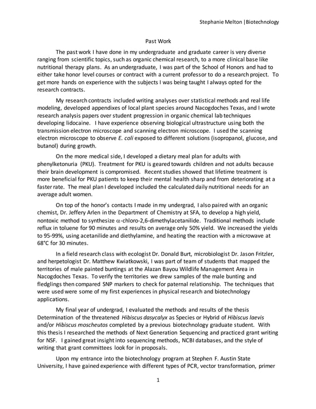 Melton_ Stephanie_Past Work | PDF