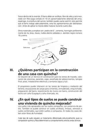Manual de Como construir viviendas de quincha mejorada | PDF