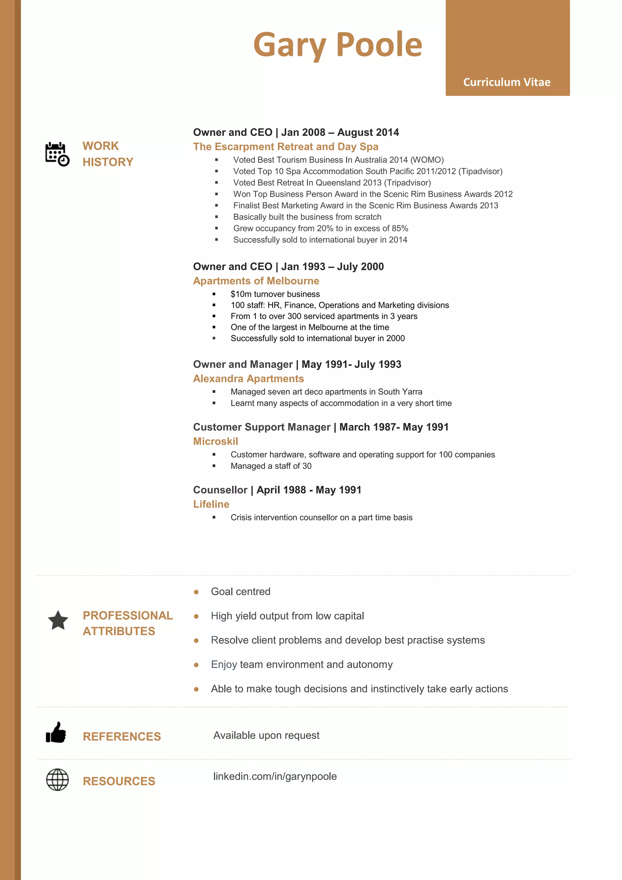 Gary Poole Summary Resume | PDF