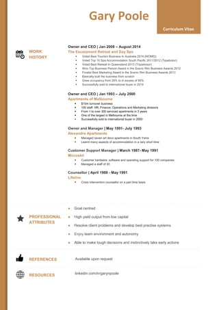 Gary Poole Summary Resume | PDF