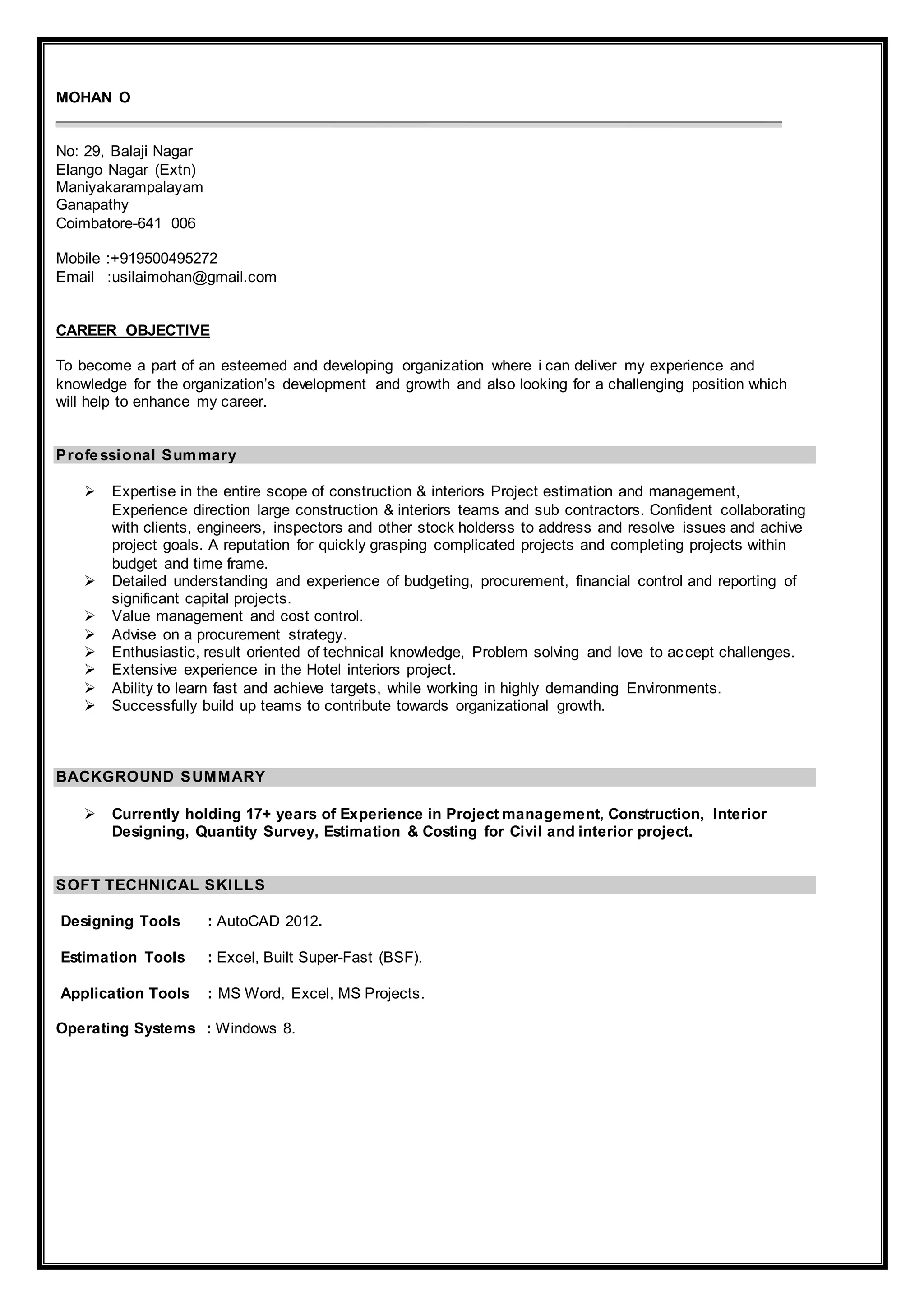 Resume Mohan | PDF