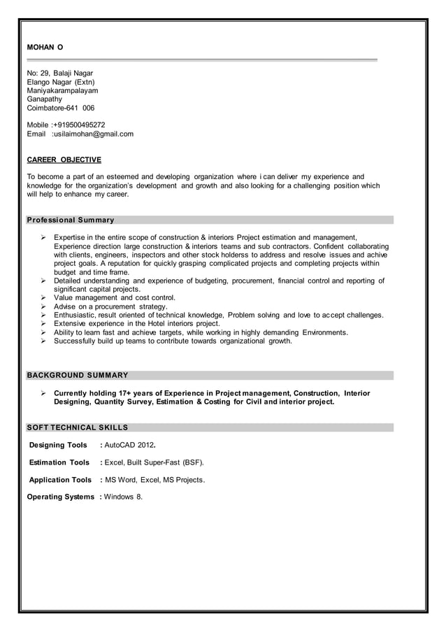 Resume Mohan | PDF