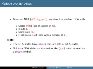 Graph representation of DFA’s Da | PPT