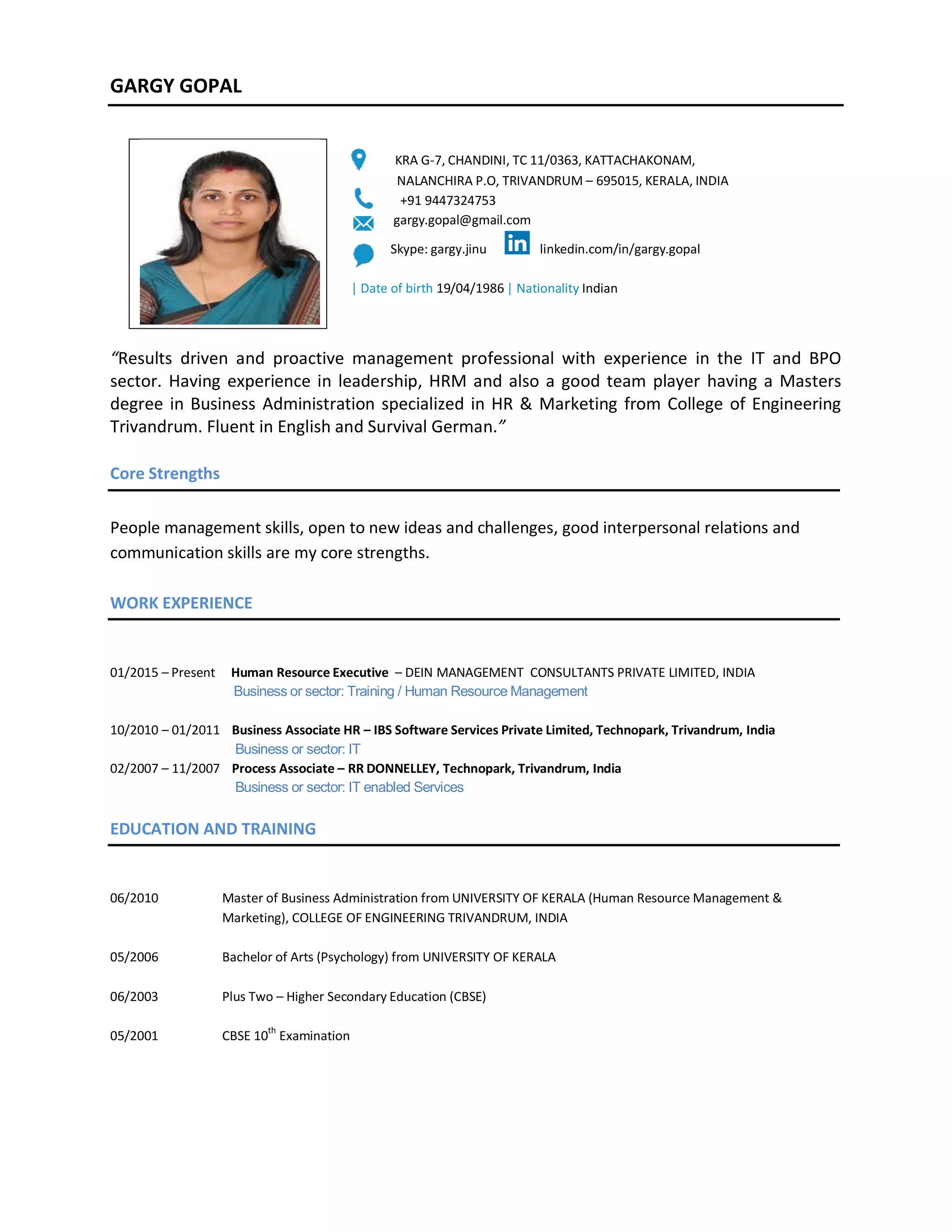 CV_GARGY GOPAL | PDF