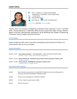CV_GARGY GOPAL | PDF