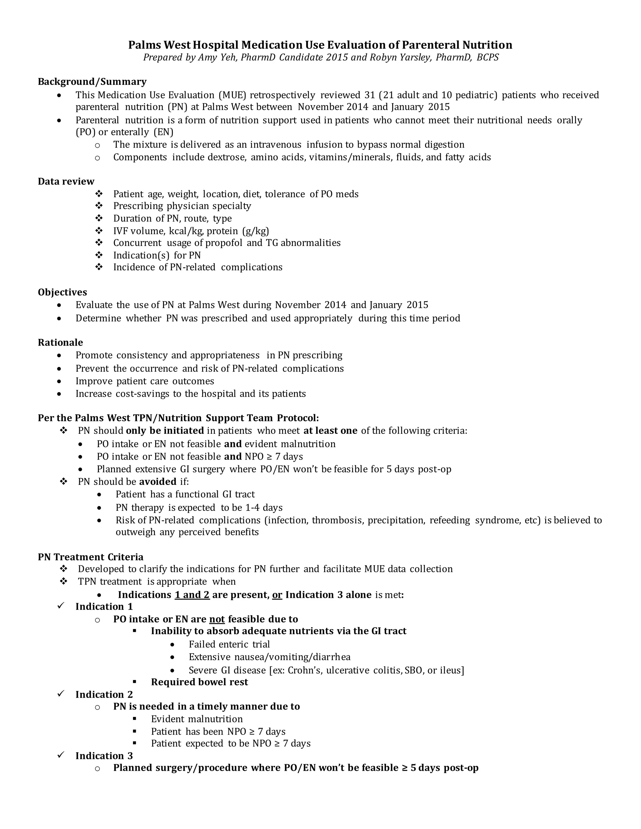 MUE - Parenteral Nutrition | DOCX