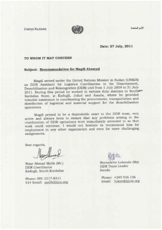 UNMIS Certificates | PDF