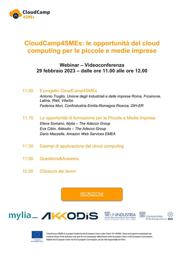 CloudCamp4SMEs: opportunità cloud computing PMI | PDF