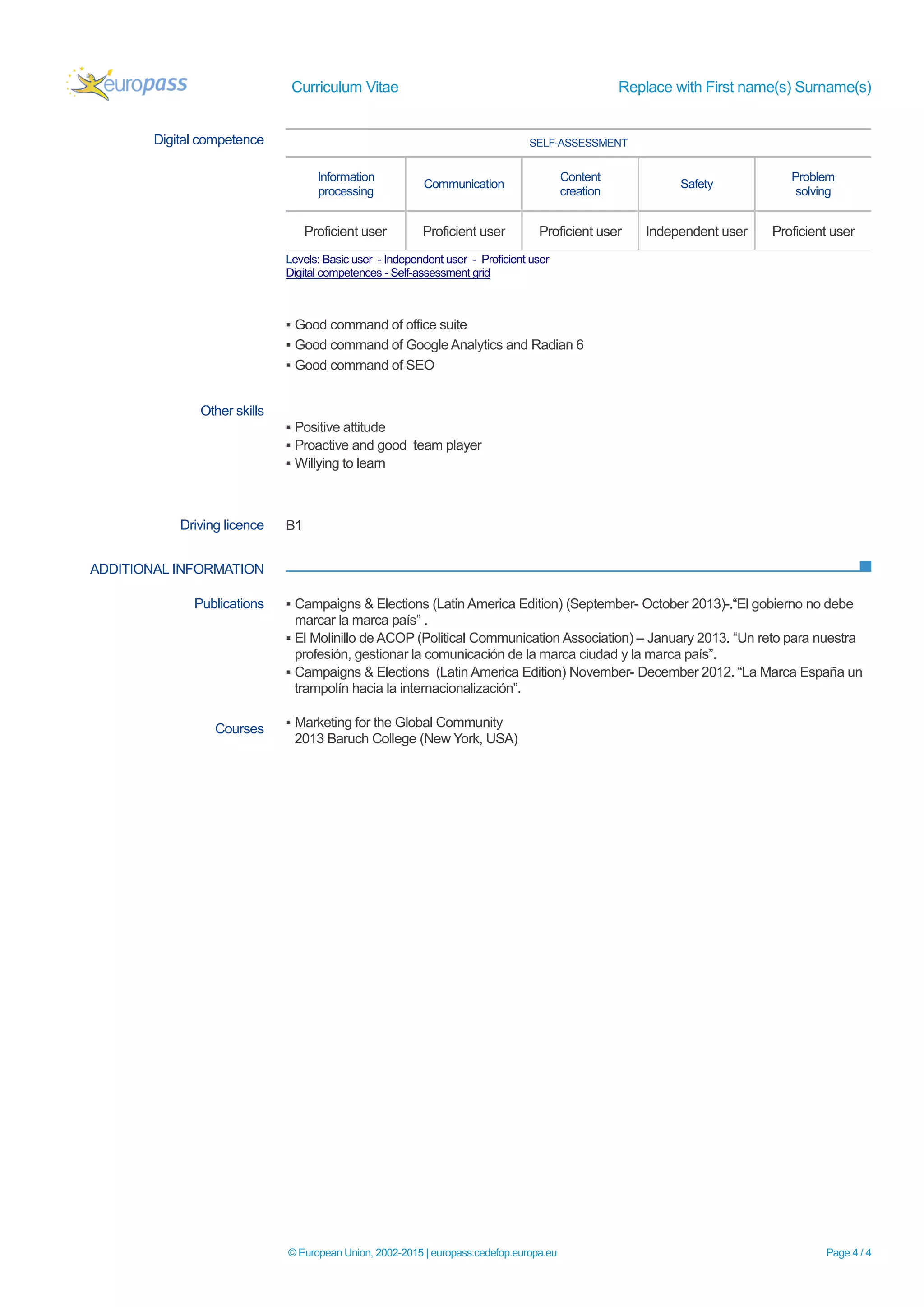 Marta Blázquez Tomás,CV EUROPASS | PDF