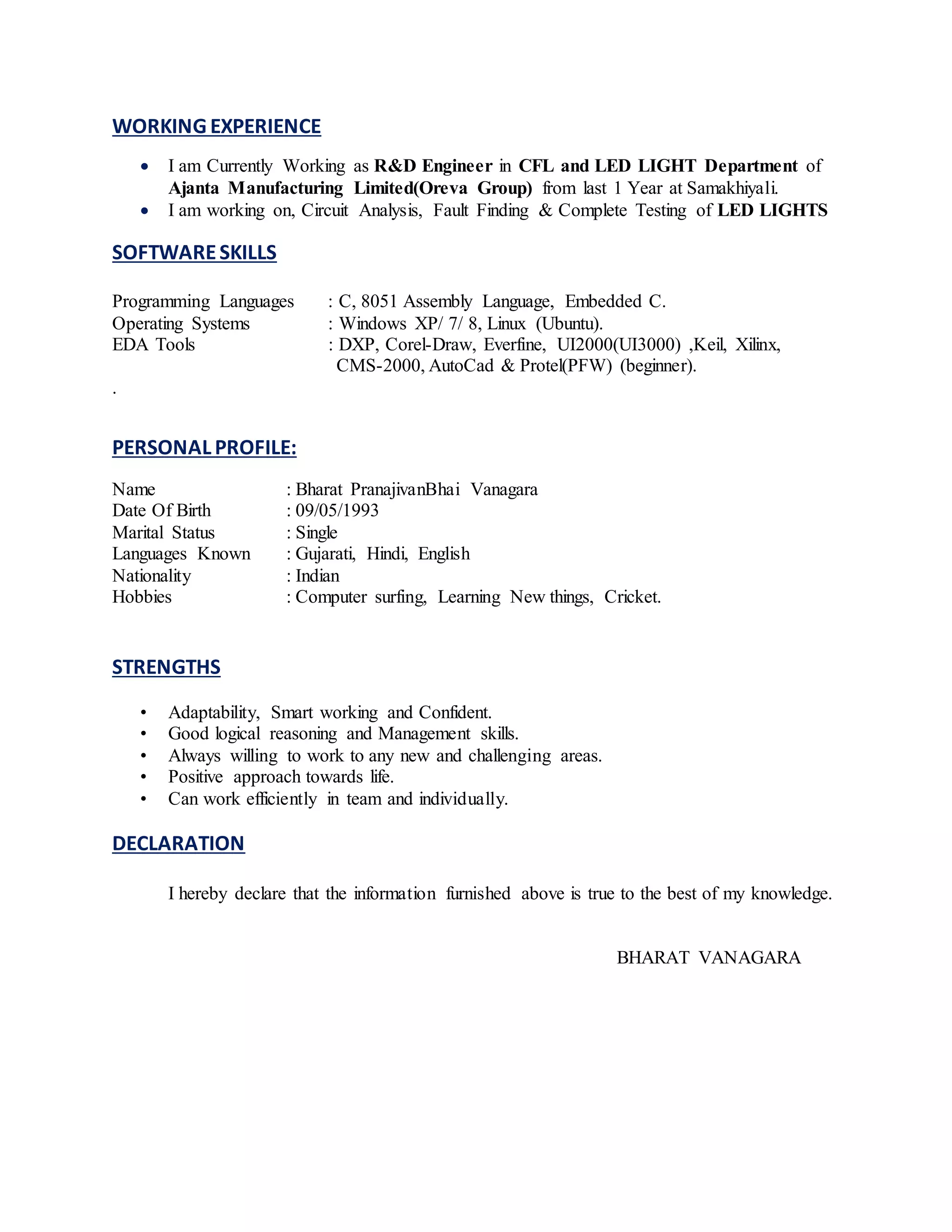 Bharat C.V | DOCX
