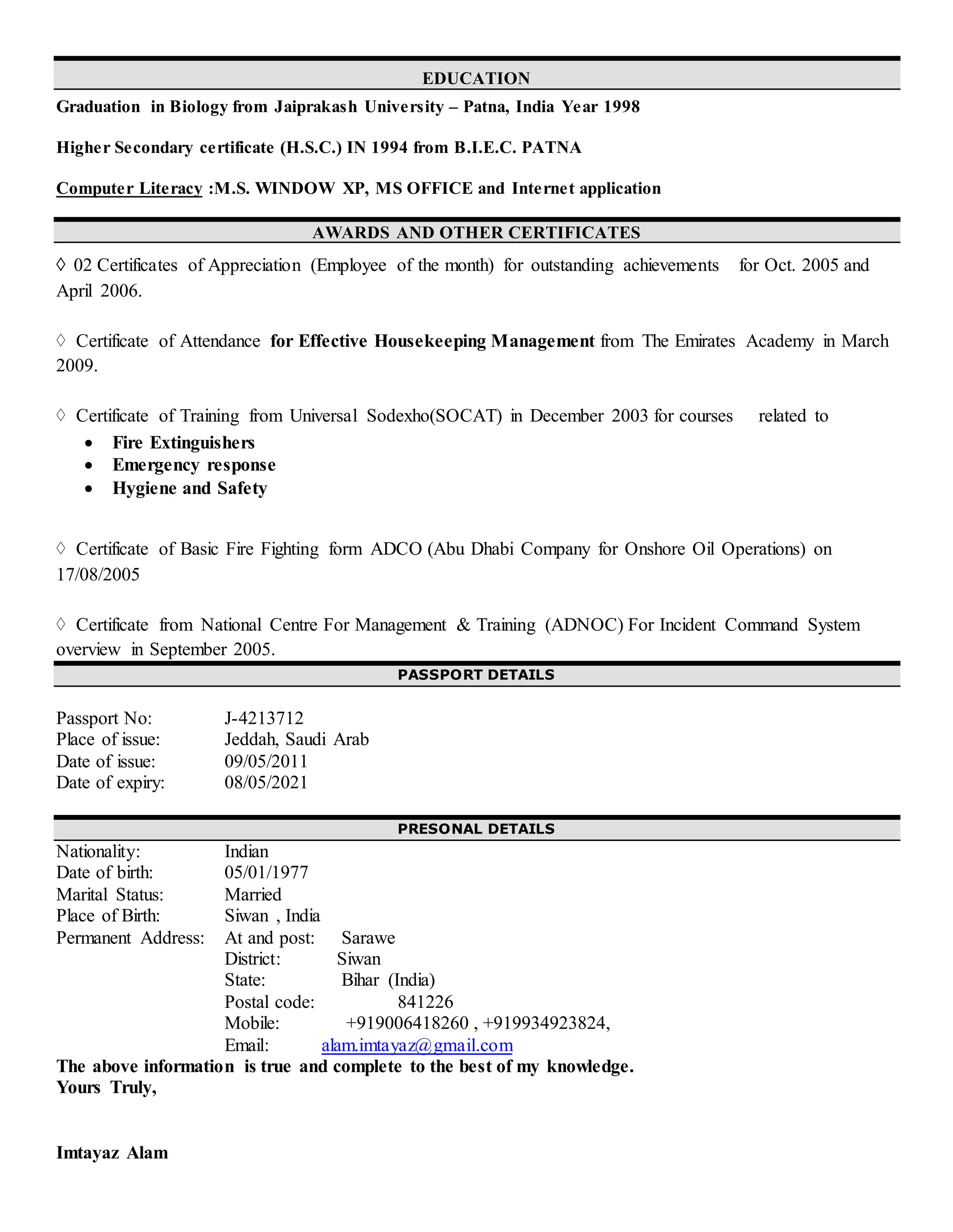 I.Alam Resume | PDF
