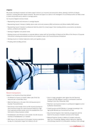 Matheson Insurance Group Brochure | PDF | Legal Services Industry ...