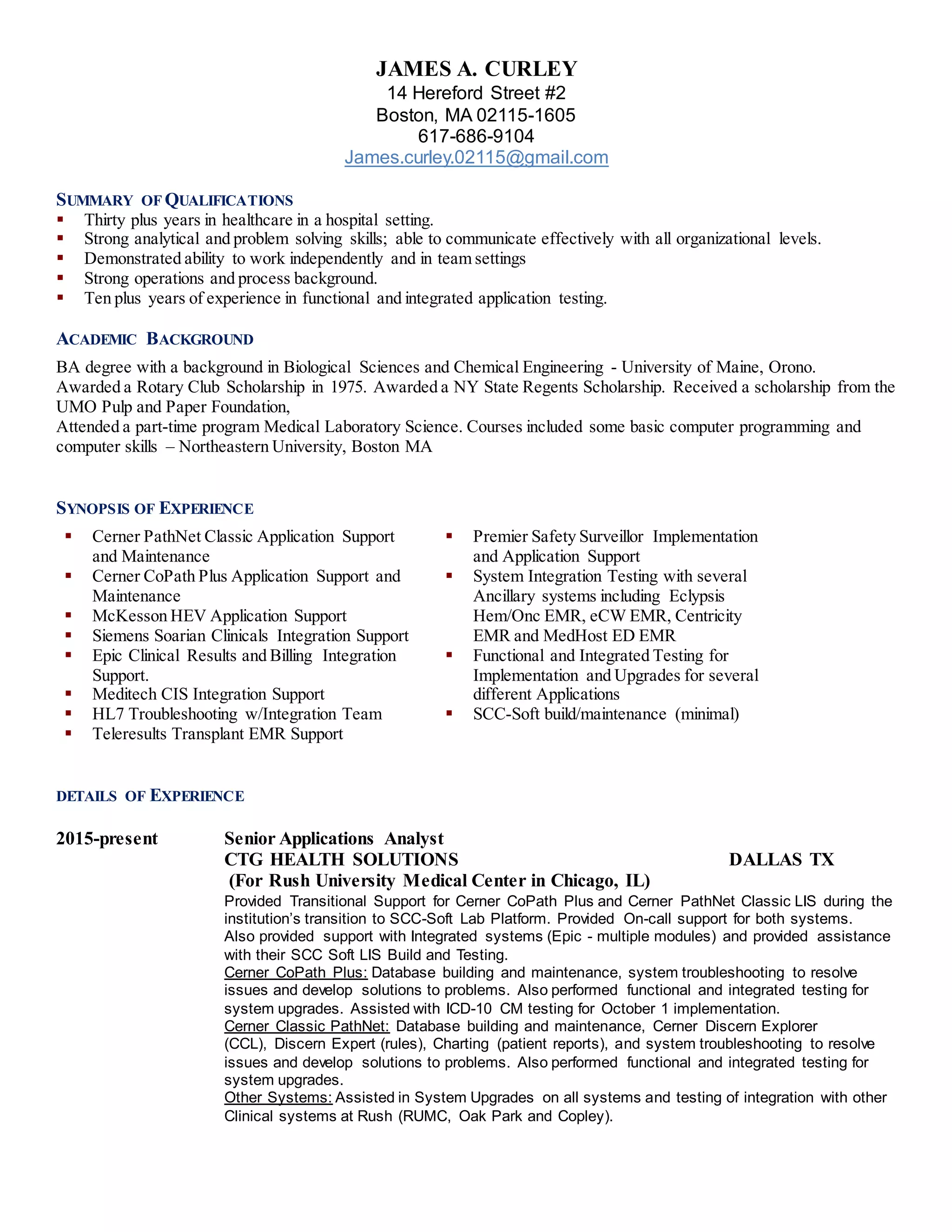 James Curley Applications Resume | DOCX