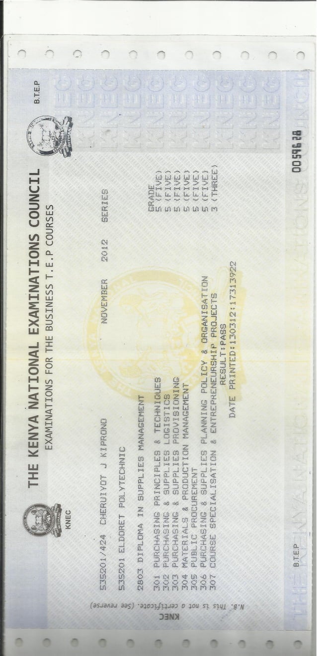 knec results slip | PDF