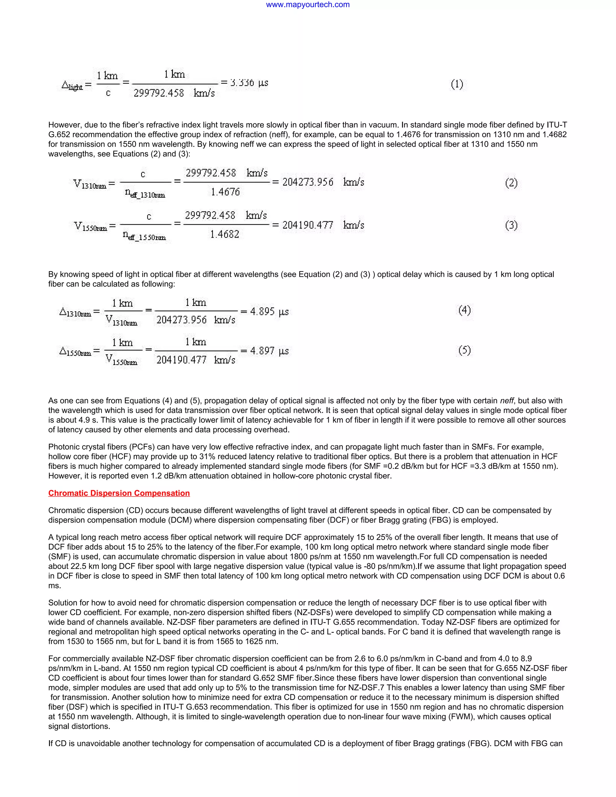 latencyin fiber optic networks | PDF