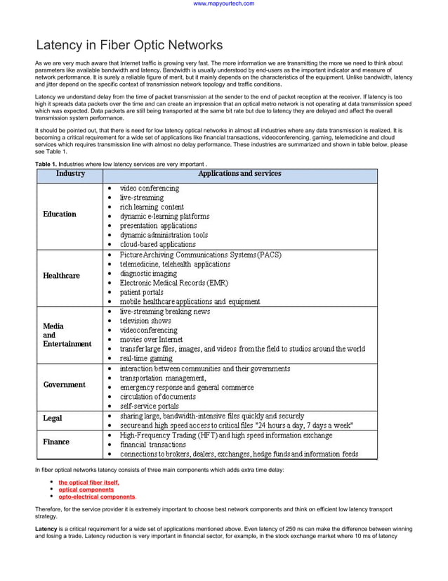 latencyin fiber optic networks | PDF | Computer Networking | Computing