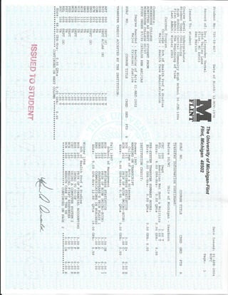 Dru A Verbal University of Michigan-Flint Transcripts 2002 | PDF