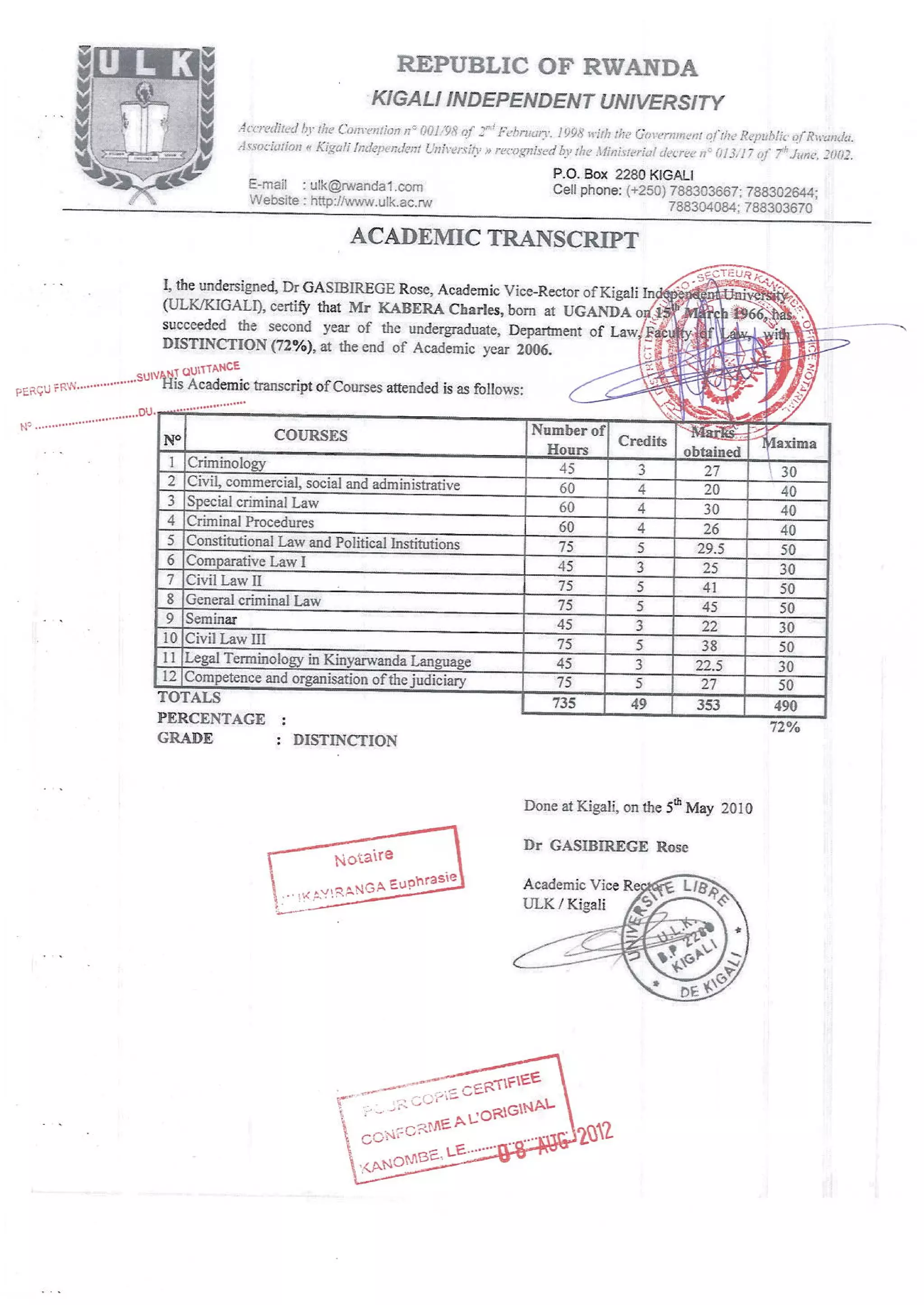 Academic transcripts Certified | PDF