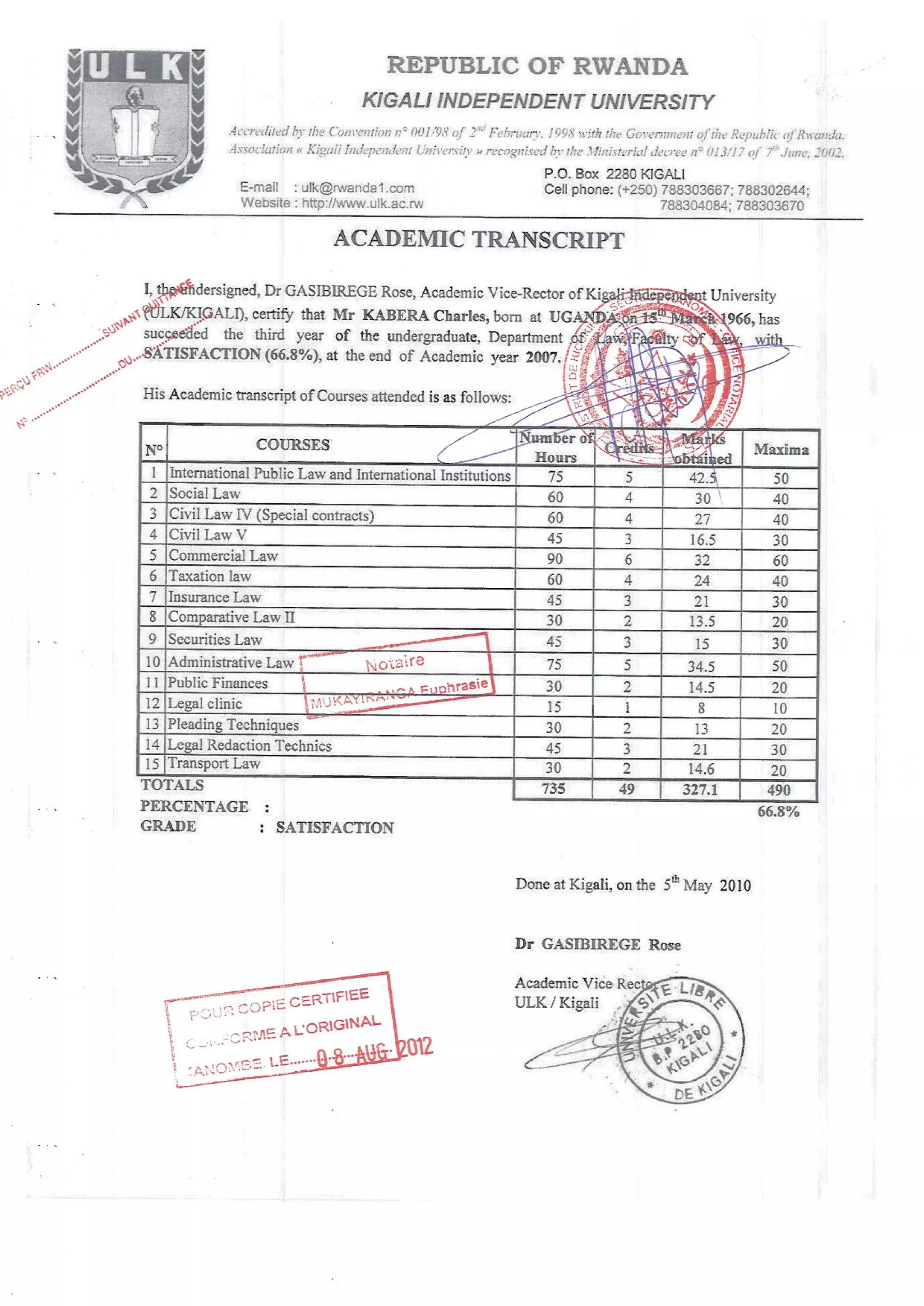 Academic transcripts Certified | PDF
