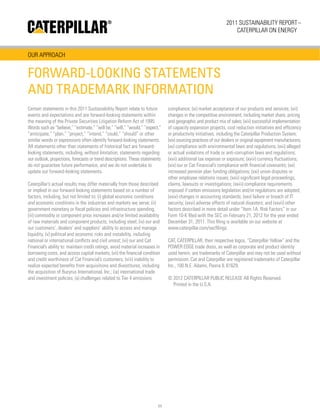 Caterpillar_Sustainability Report_2011 | PDF