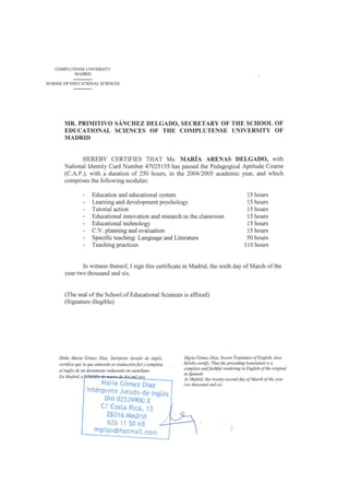 Spanish Teaching Qualification, translation, England and Scotland GTC | PDF