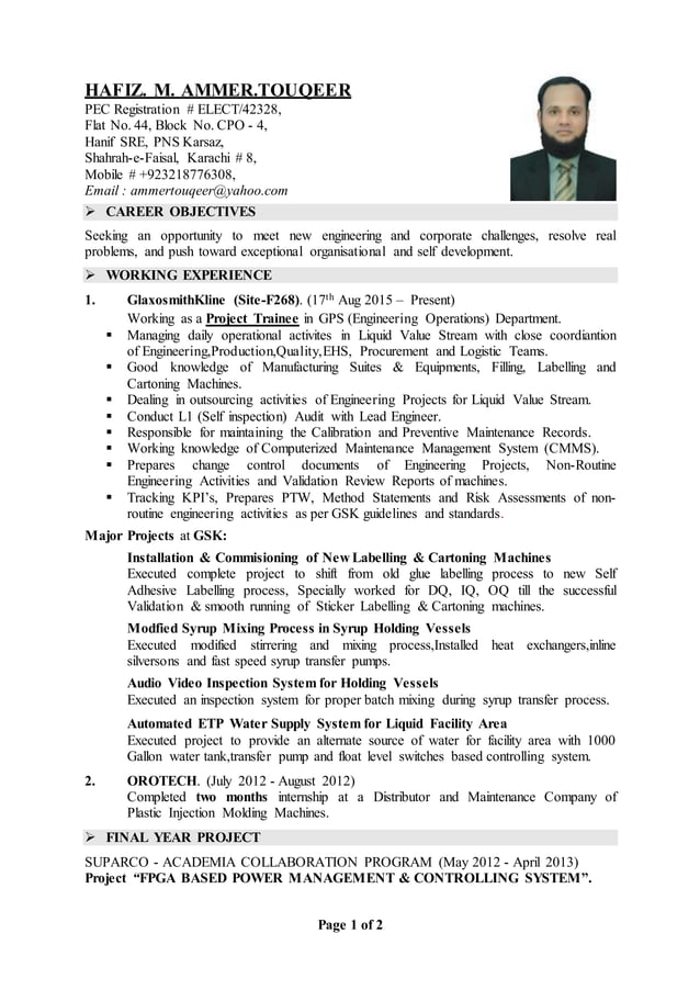 Hafiz M Ammer Touqeer_CV | PDF