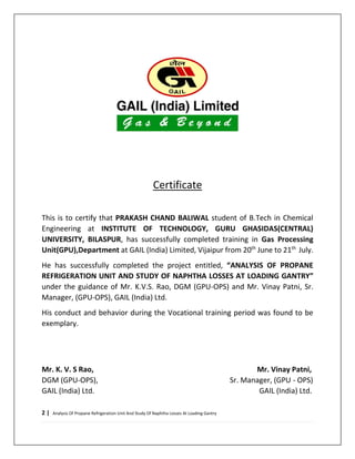 Project Report in GAIL(India) Limited_Prakash | PDF