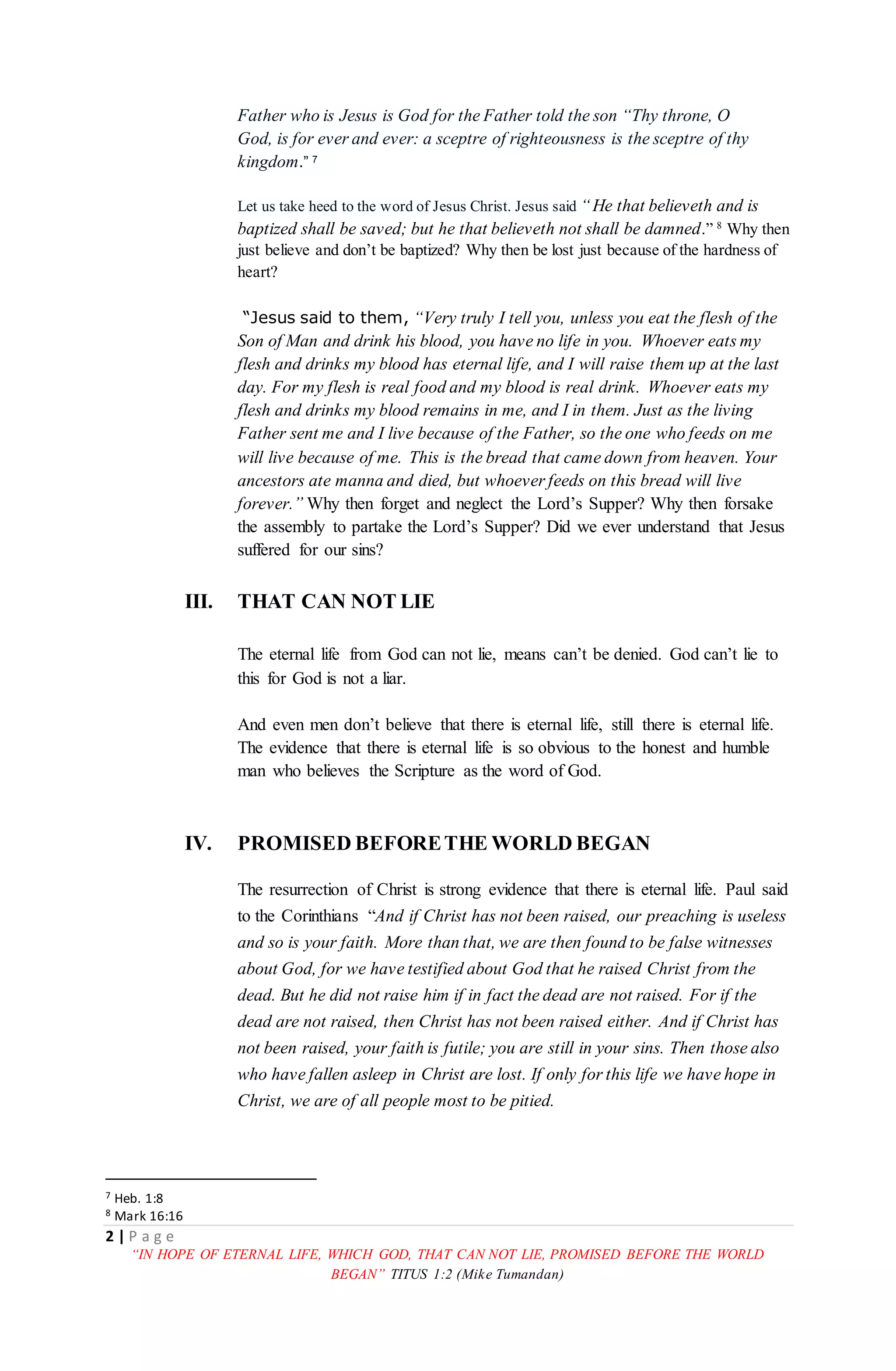 IN HOPE OF ETERNAL LIFE | DOCX