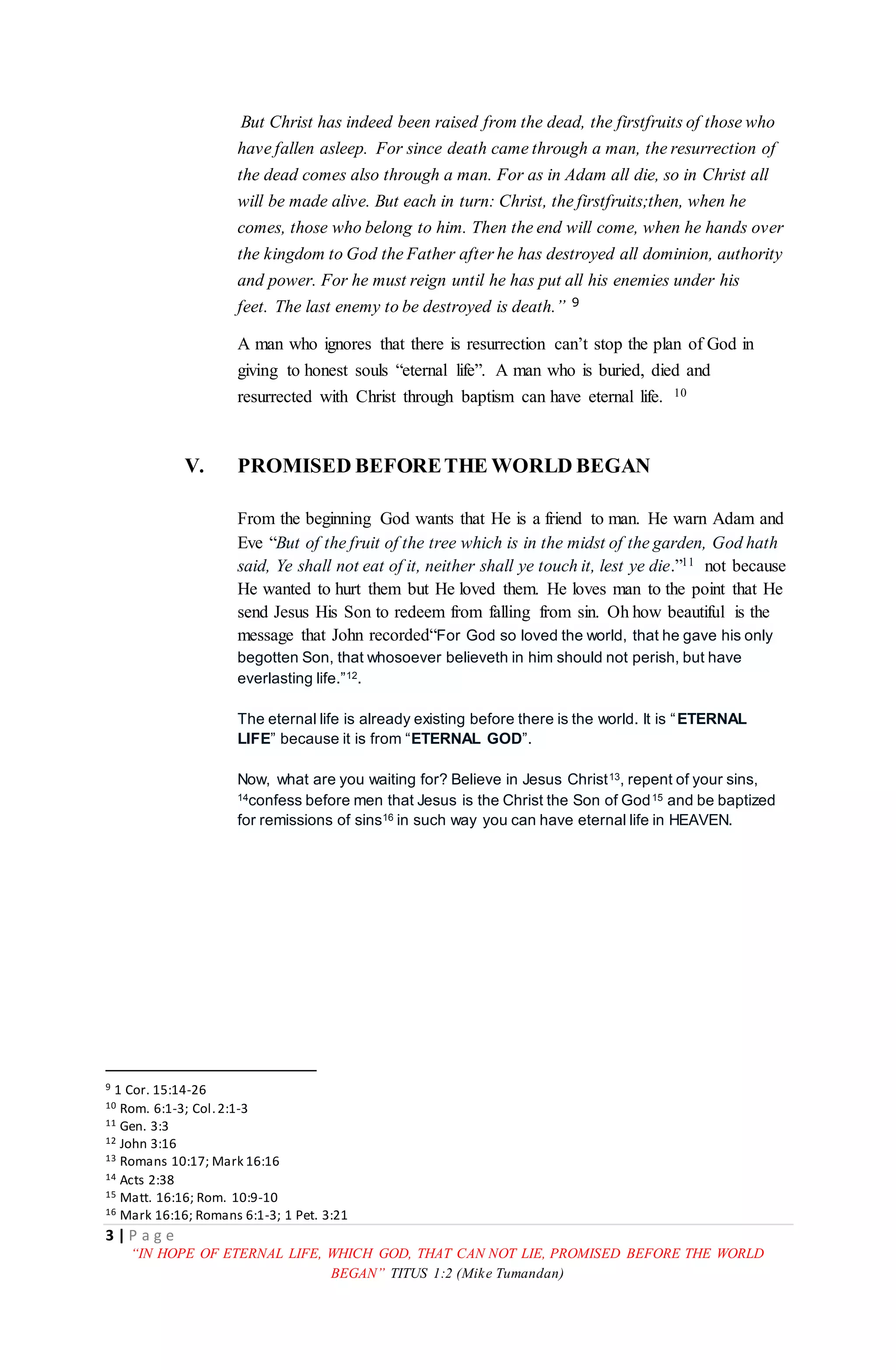 IN HOPE OF ETERNAL LIFE | DOCX