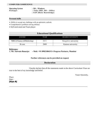 Vipin Raveendran CV | PDF