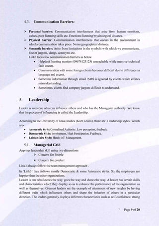 Organizational Behavioral practice in Link3 technologies ltd | PDF