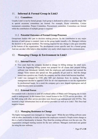 Organizational Behavioral practice in Link3 technologies ltd | PDF